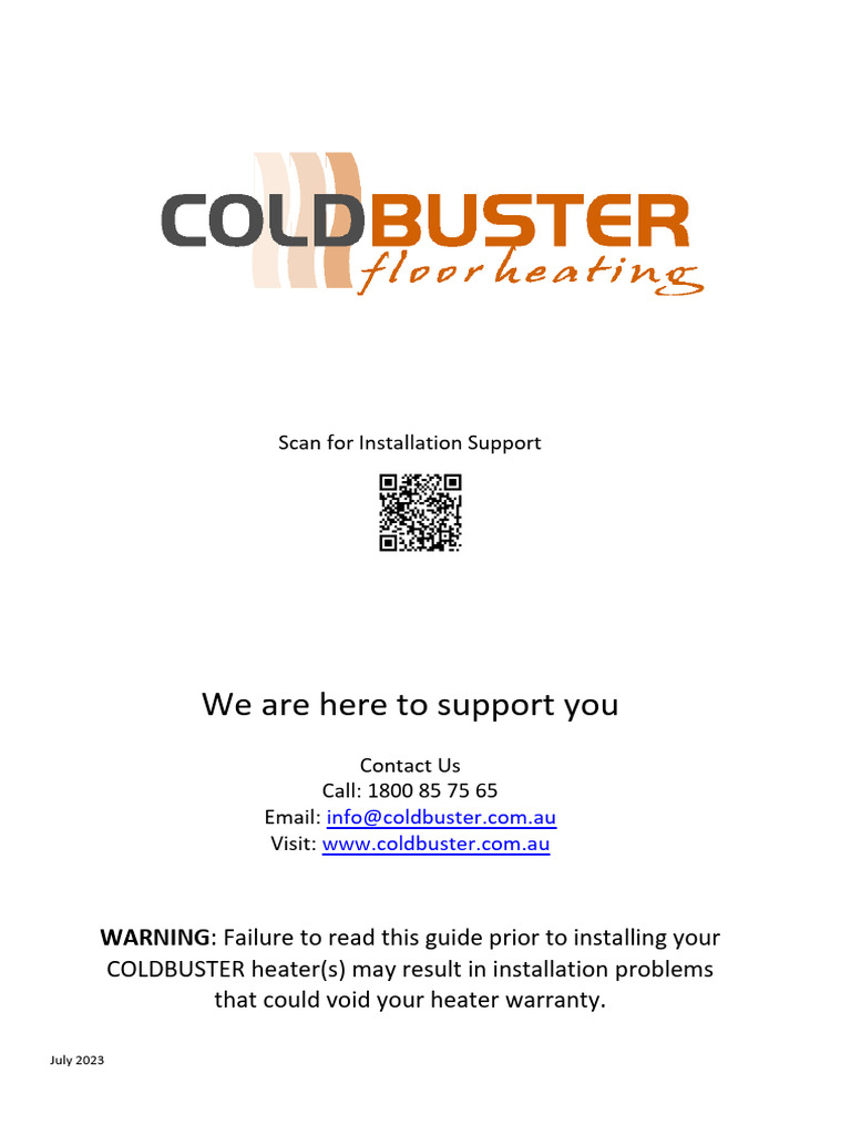 Coldbuster In-Slab Heater Installation Guide | PDF | Thermostat | Electrical Connector