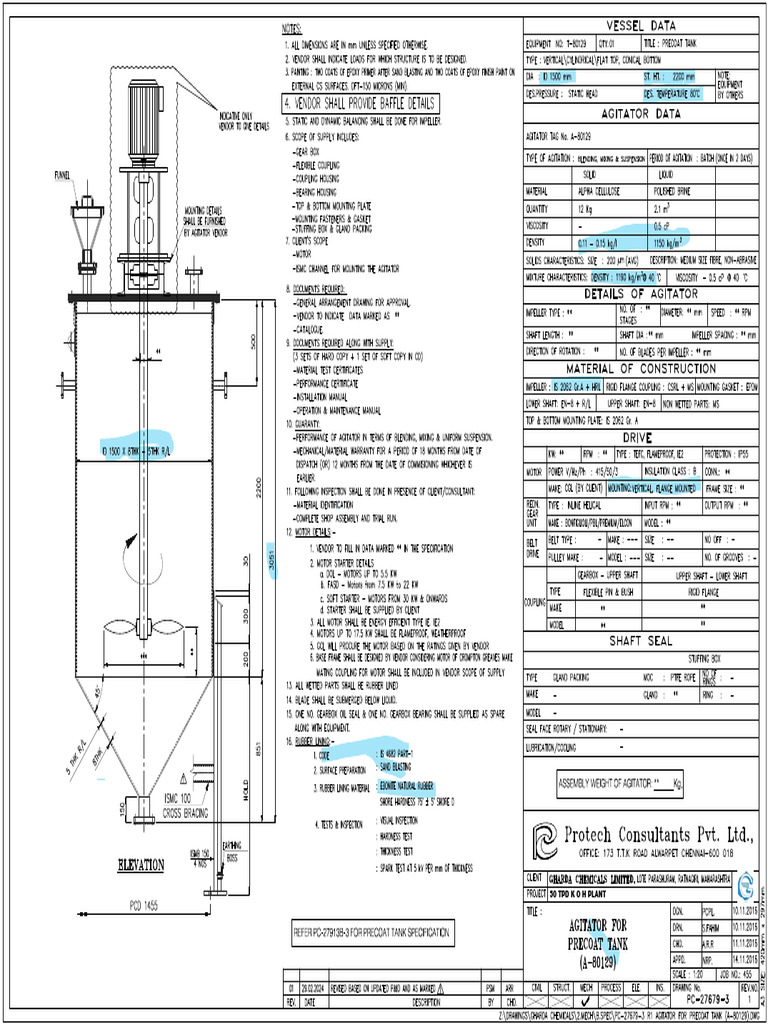 PC-27679-3 R1 Agitator For Precoat Tank (A-80129) | PDF