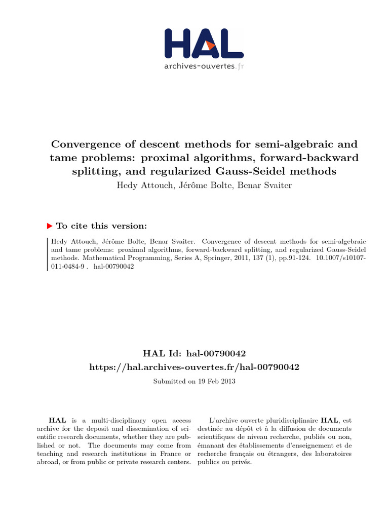 Convergence of Descent Methods in Optimization | PDF | Mathematical Optimization | Function ...