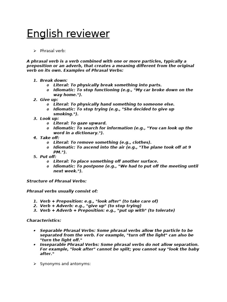 English Reviewer | PDF | Perfect (Grammar) | Rhyme