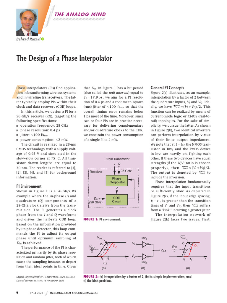 Designing a CMOS Phase Interpolator | PDF | Power Inverter | Phase (Waves)