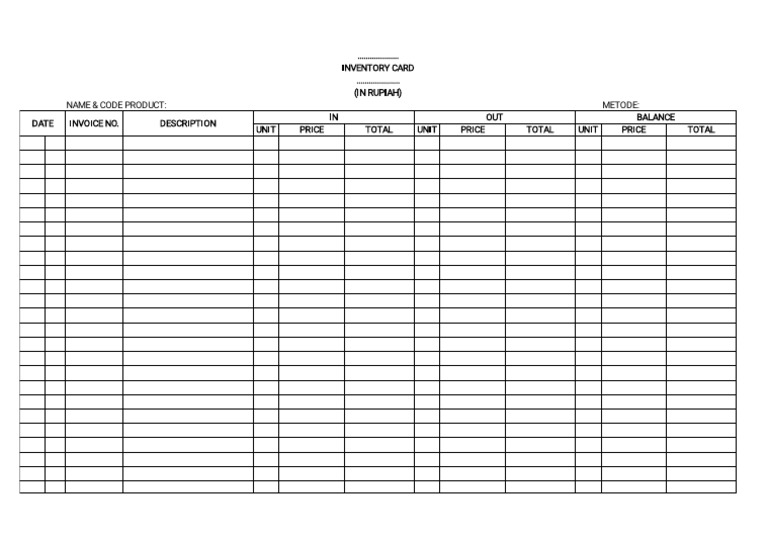 Inventory Cards | PDF