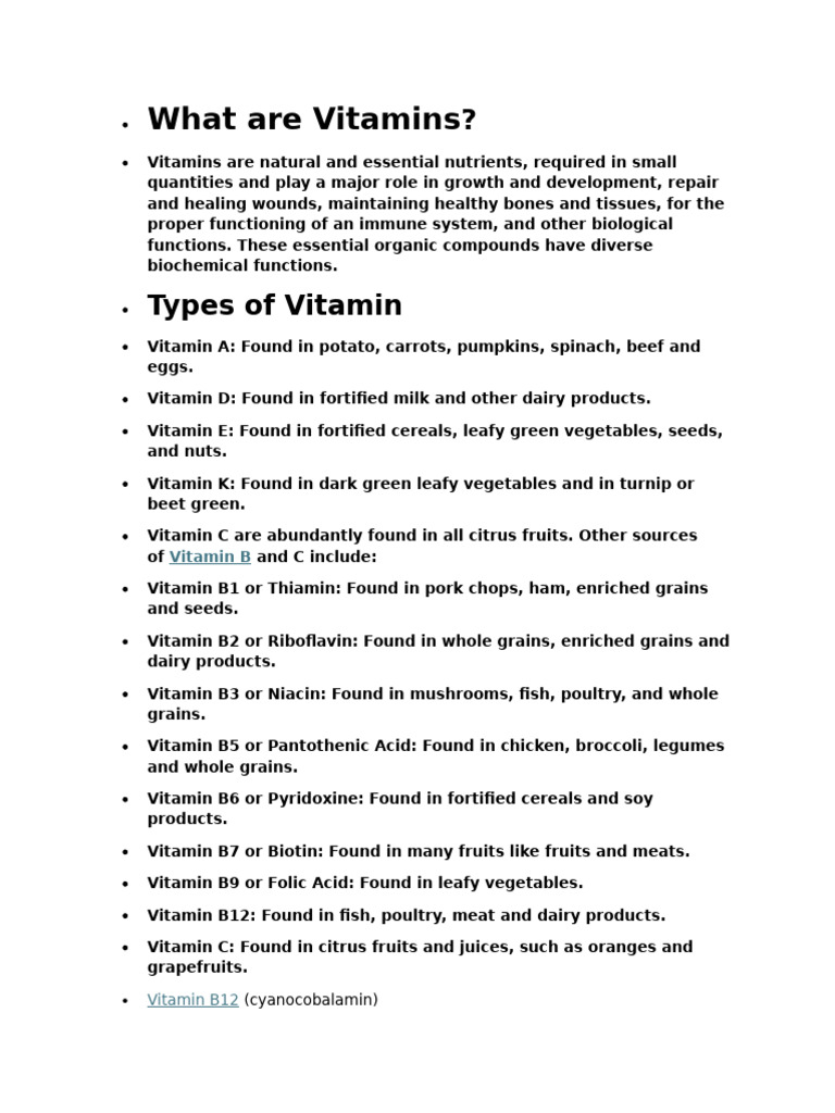 What Are Vitamins | PDF | Wellness | Technology & Engineering