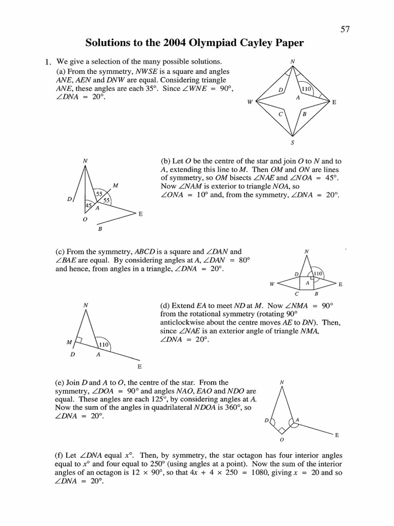 IMO Cayley 2004 Solution Only | PDF