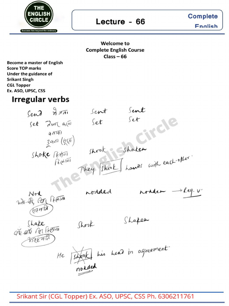 Important Irregular Verbs 02 | PDF