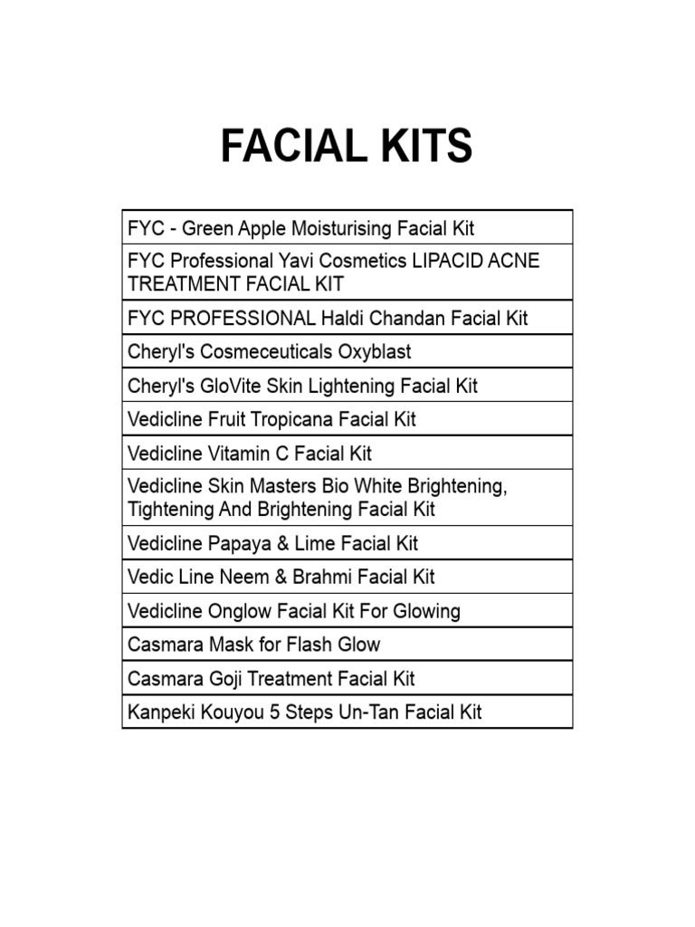 Facial Kits | PDF
