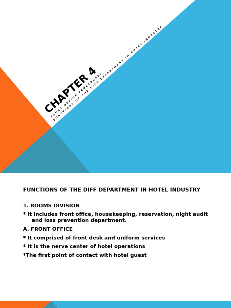 Functions of Hotel Front Office Procedures | PDF | Business