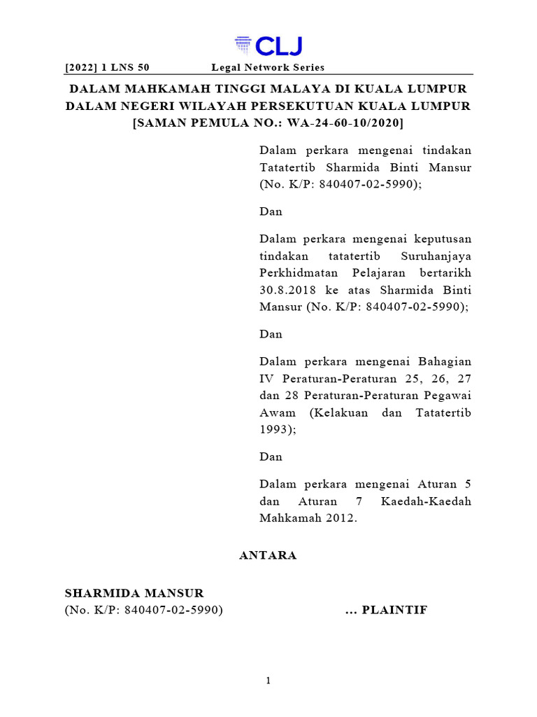 JR 2023 - Proper Mode To Commence Action Against Public Authrity - LNS - 2022 - 1 - 50 - Puukm4 ...