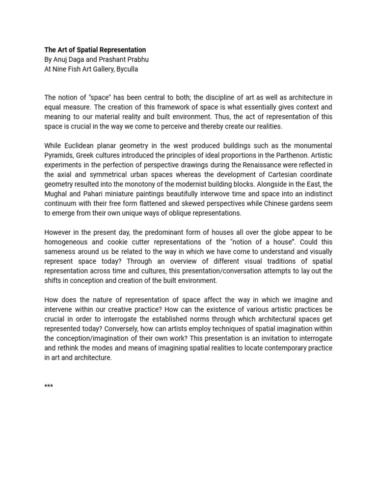 Exploring Spatial Representation in Art | PDF | Social Science