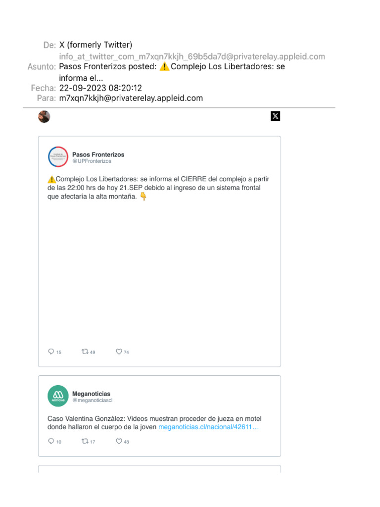 Cierre Paso Los Libertadores por Clima | PDF | Viajes y turismo | Ciencia y matemáticas