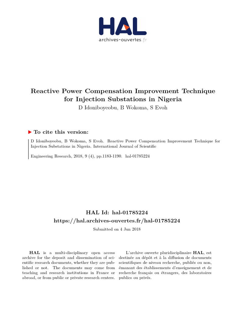Reactive Power Compensation Improvement Technique For Injection ...