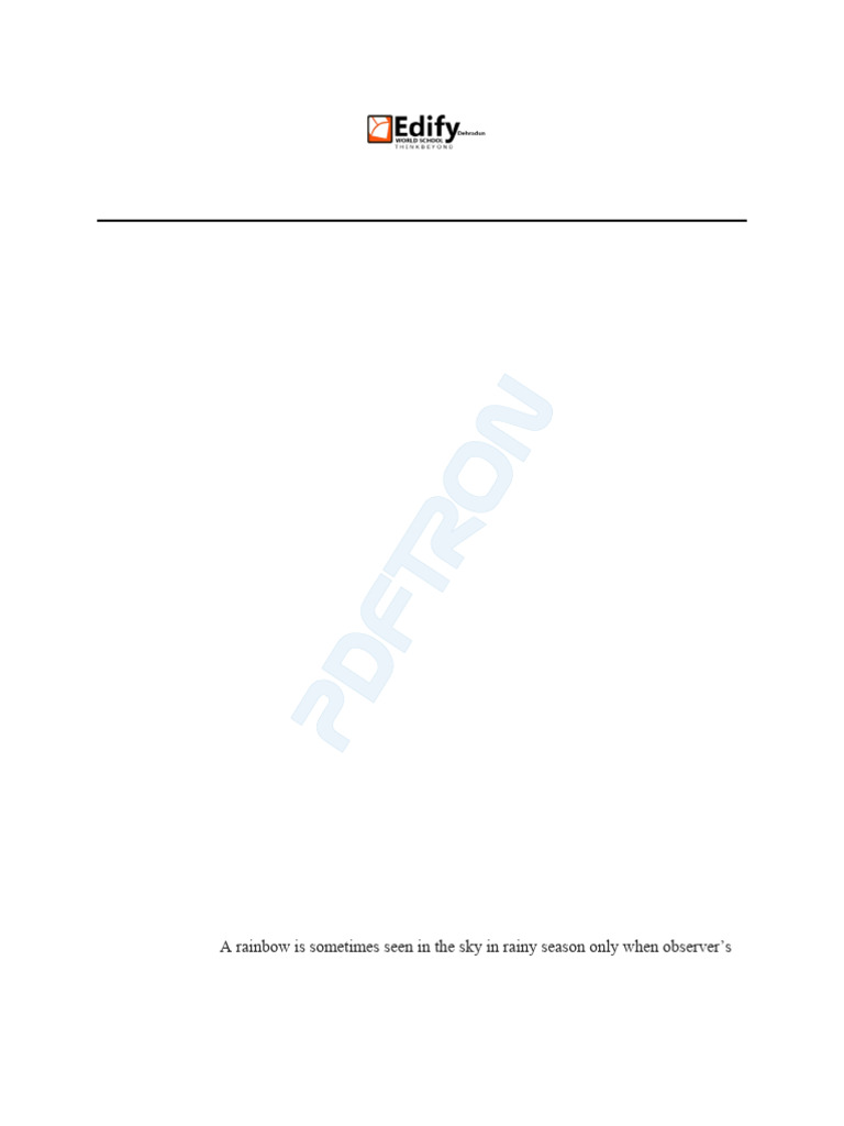 Human Eye WS | PDF | Refraction | Rainbow