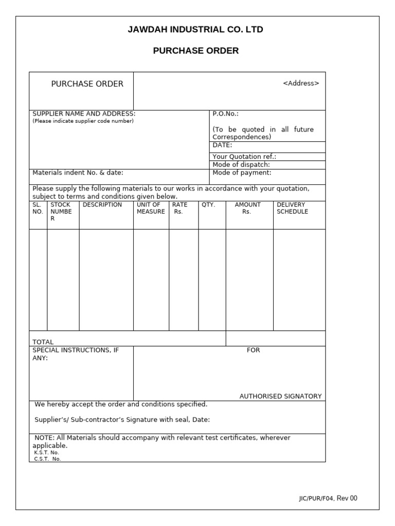 Purchase Order | PDF | Business