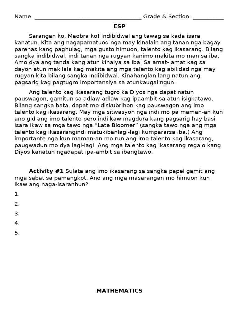 Week 1 Activity | PDF