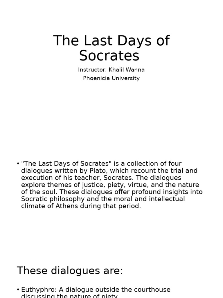 The Last Days of Socrates | PDF | Socrates | Divine Command Theory