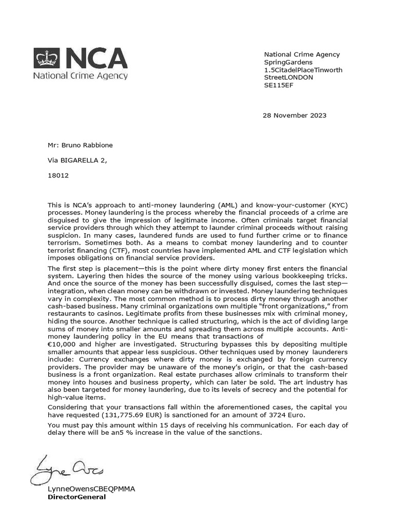 NCA Word Rabbione | PDF | Money Laundering | Money