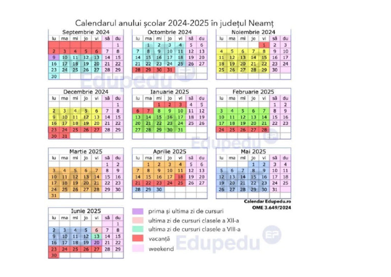 Structura Anului Scolar | PDF