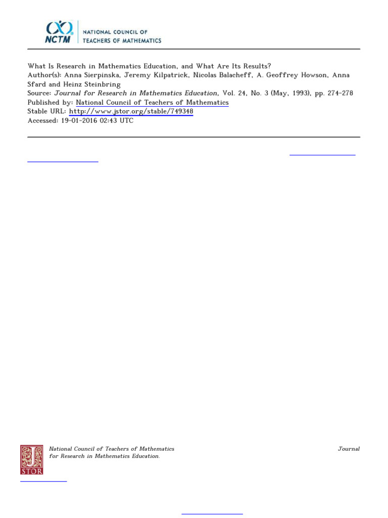 Understanding Mathematics Education Research | PDF | Knowledge ...