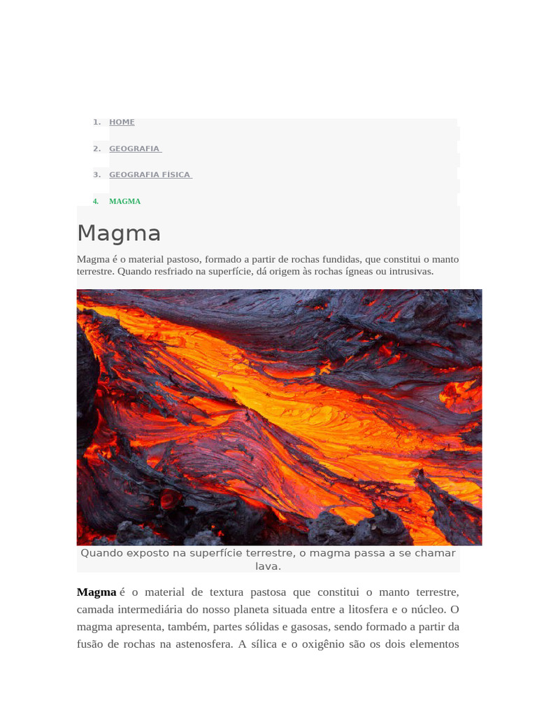 Magma | PDF | Magma | Basalto