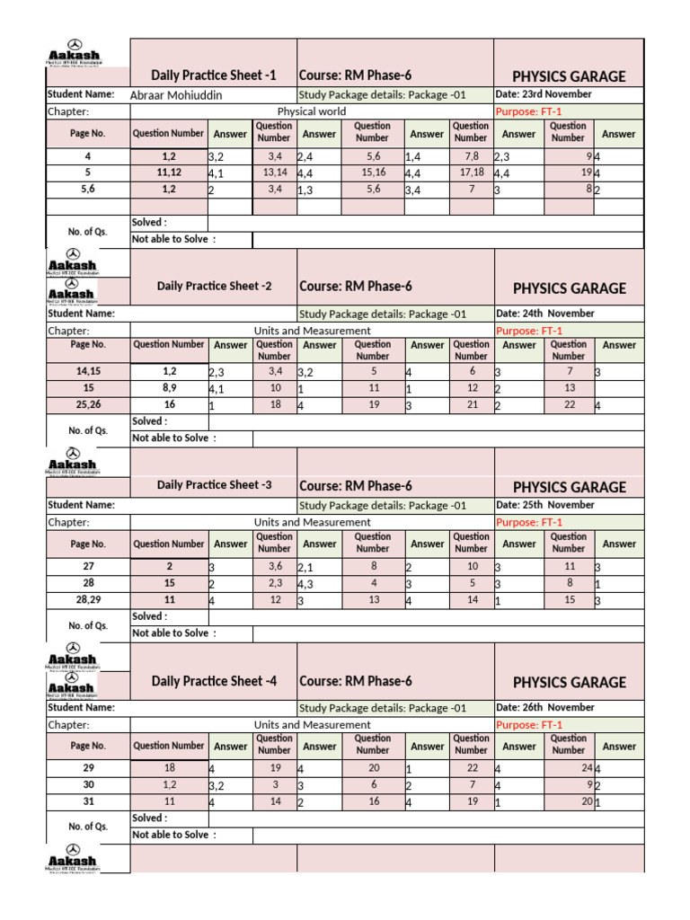Daily Practice Sheet-2 - RM GROUP-6 PDF | PDF | Natural Sciences ...