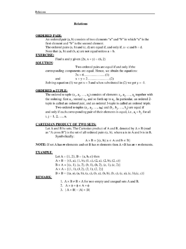 Relations (Discrete Structures) | PDF