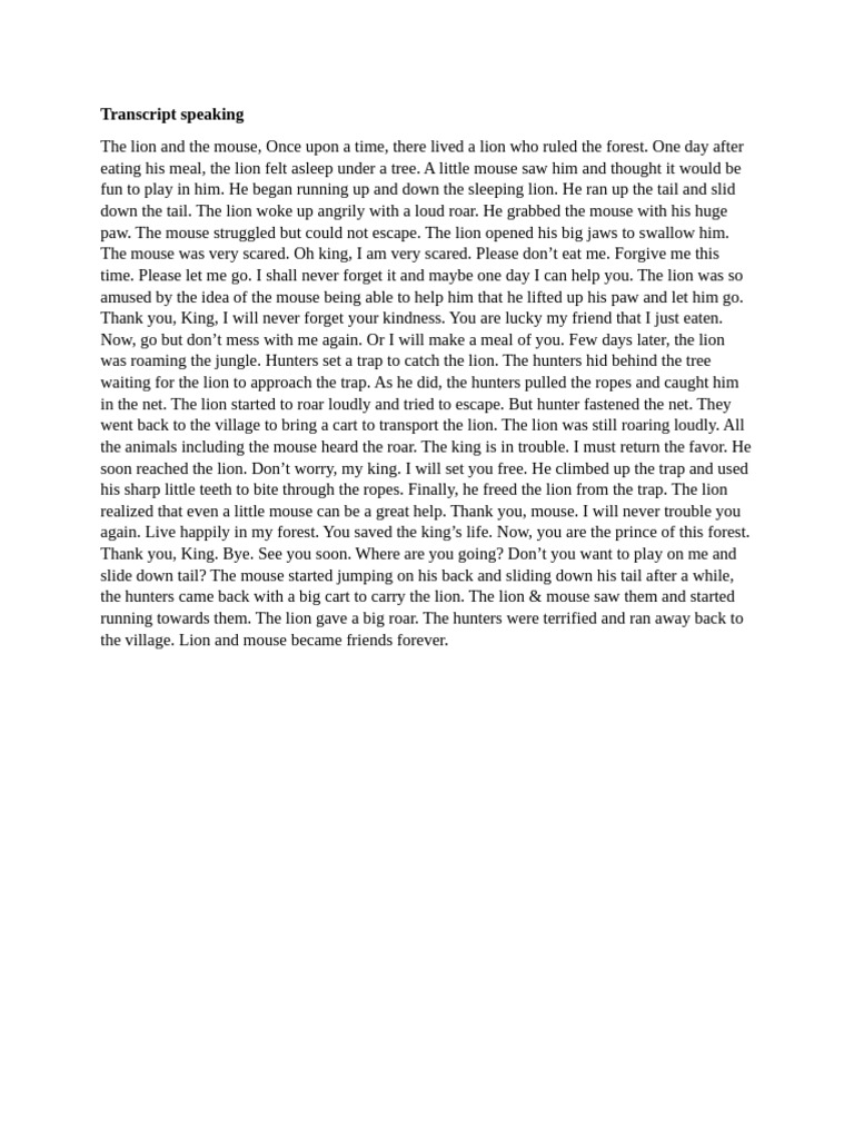 Transcript Speaking | PDF | Poetry