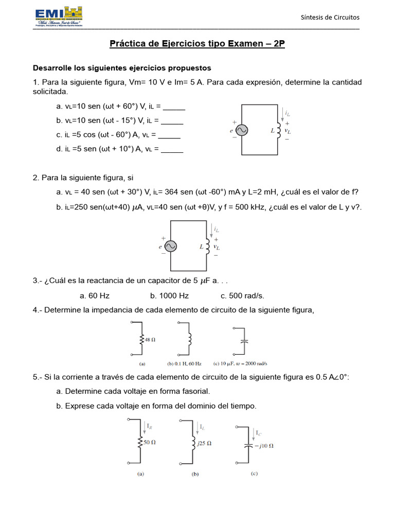Practica Ejerc Tip Exam 2do PARCIAL Sint Ctos Oct 2024 | PDF | Ciencia y matemáticas