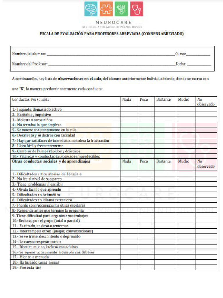 Test de Conner | PDF