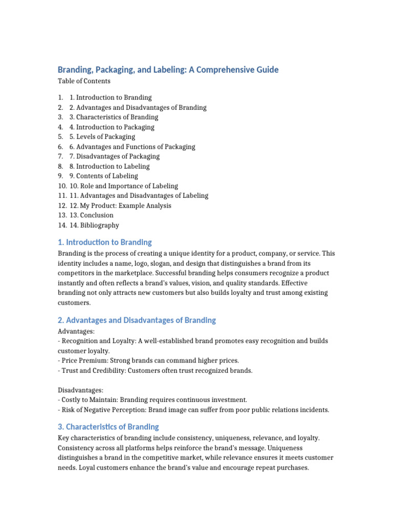 Branding Packaging Labeling Document | PDF | Brand | Packaging And Labeling