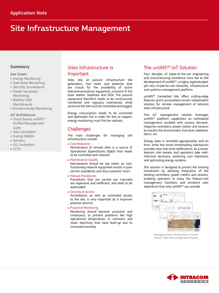 Site Infrastructure Management | PDF | Internet Of Things | Infrastructure