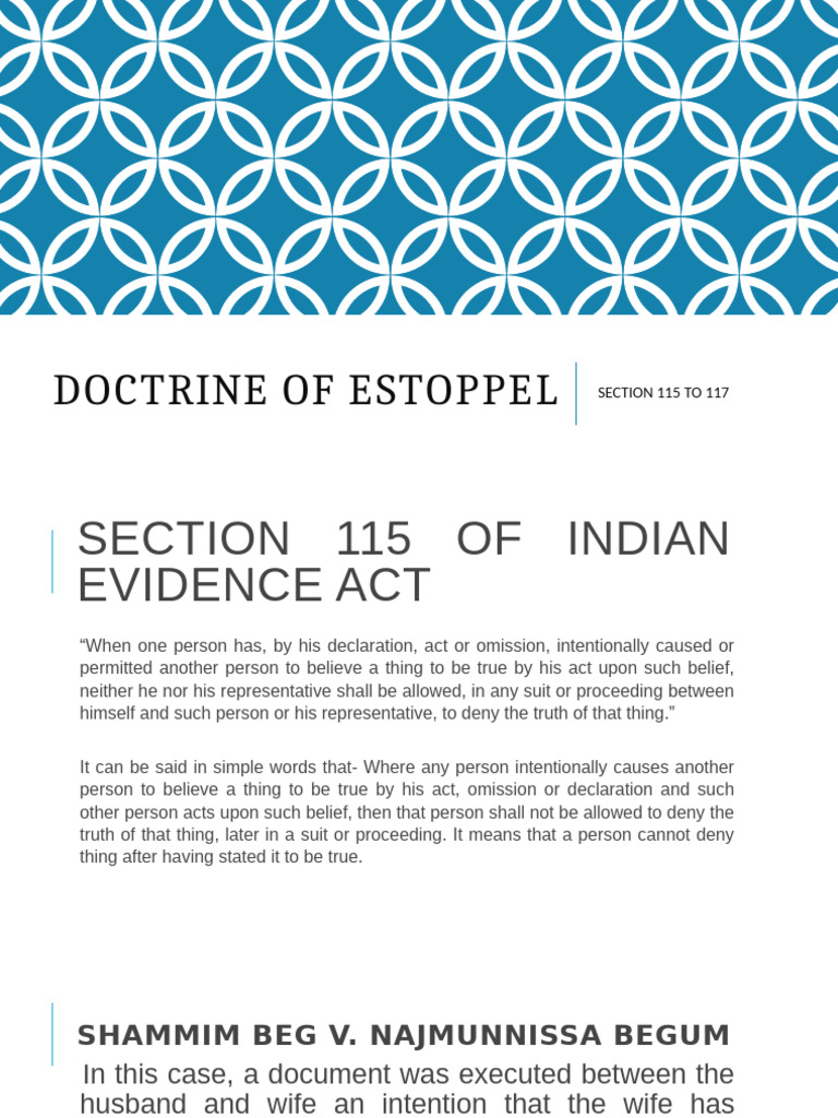 Doctrine of Estoppel | PDF | Estoppel | Leasehold Estate
