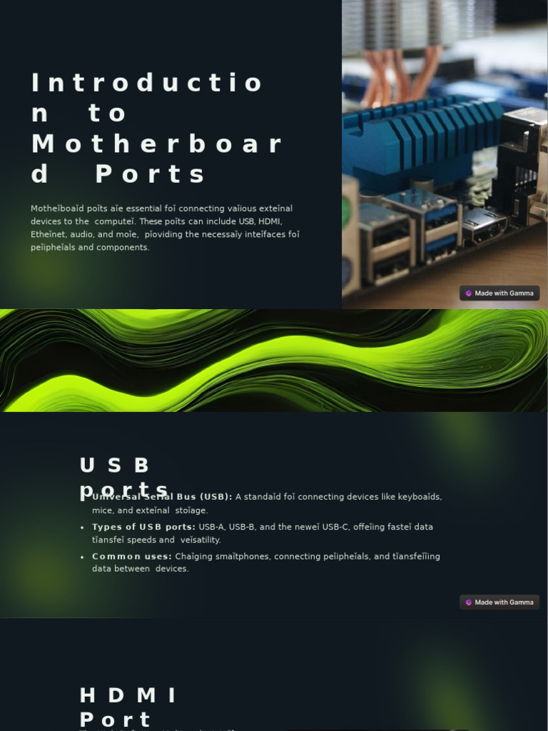 Introduction To Motherboard Ports | PDF | Usb | Computer Science