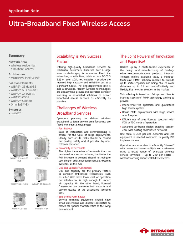 Ultra-Broadband Wireless Access Solutions | PDF | Radio | Broadband