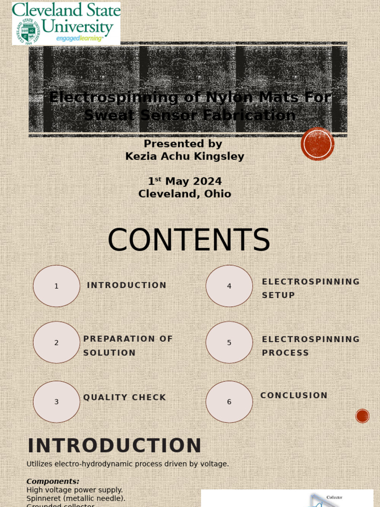 Project Presentation Electrospinning Final | PDF | Materials | Physical ...