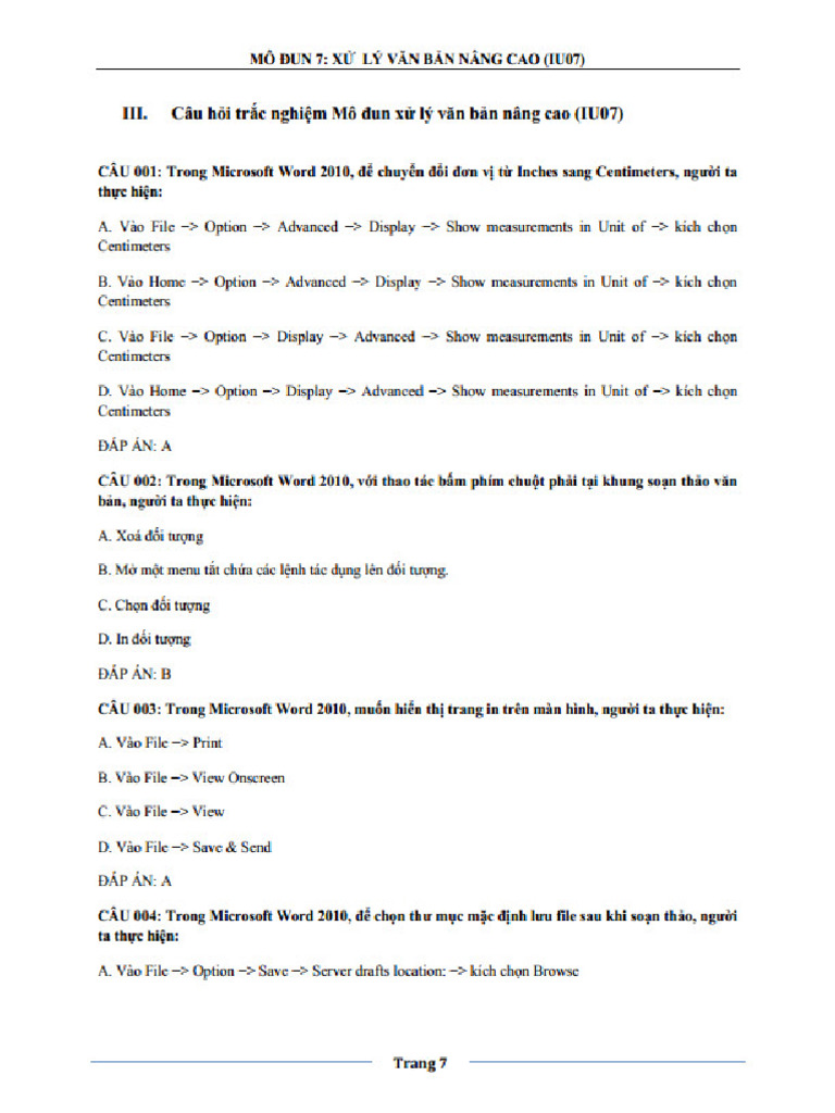 Nâng Cao Module | PDF