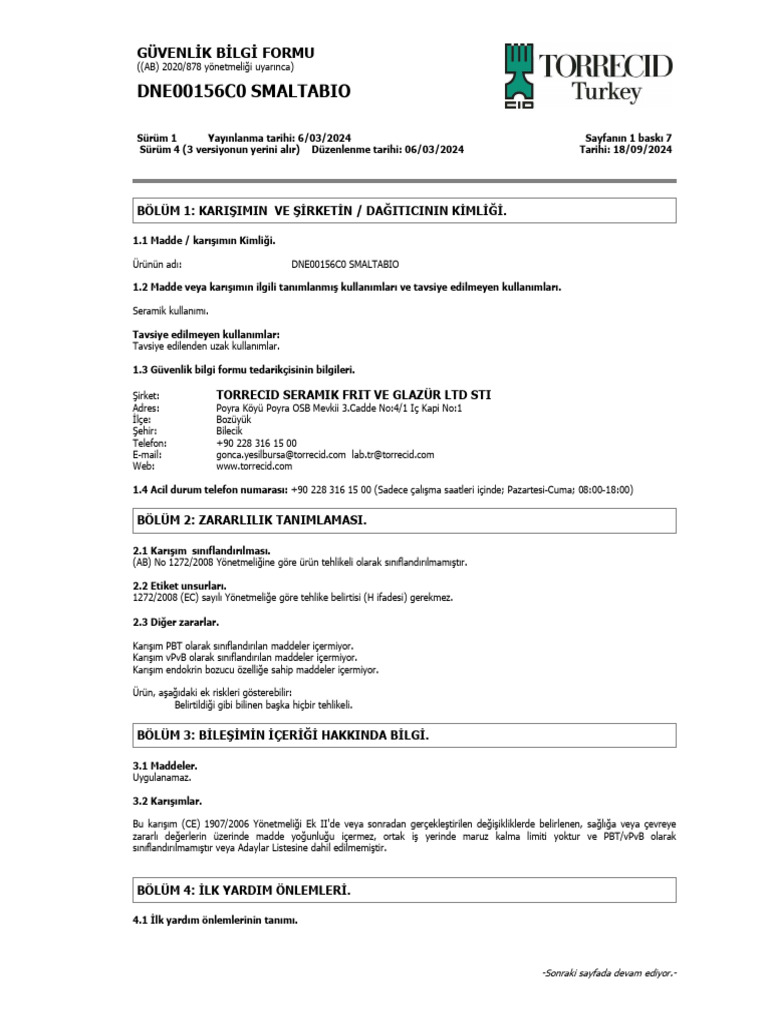 DNE00156C0 SMALTABIO (Turkish) | PDF