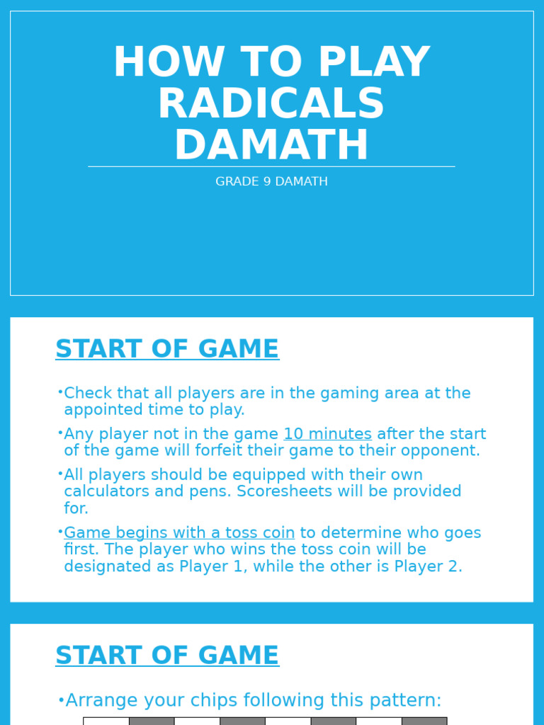 How To Play RADICALS Damath | PDF