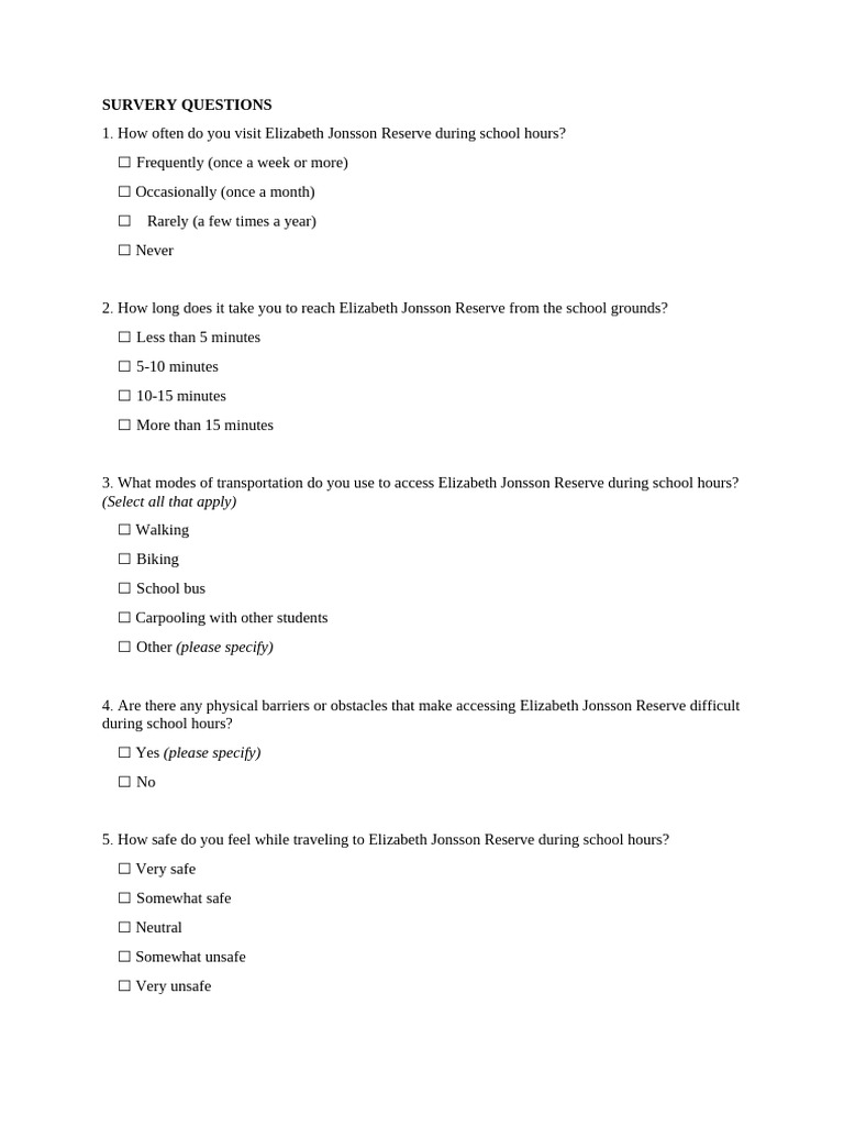 Survery Questions | PDF