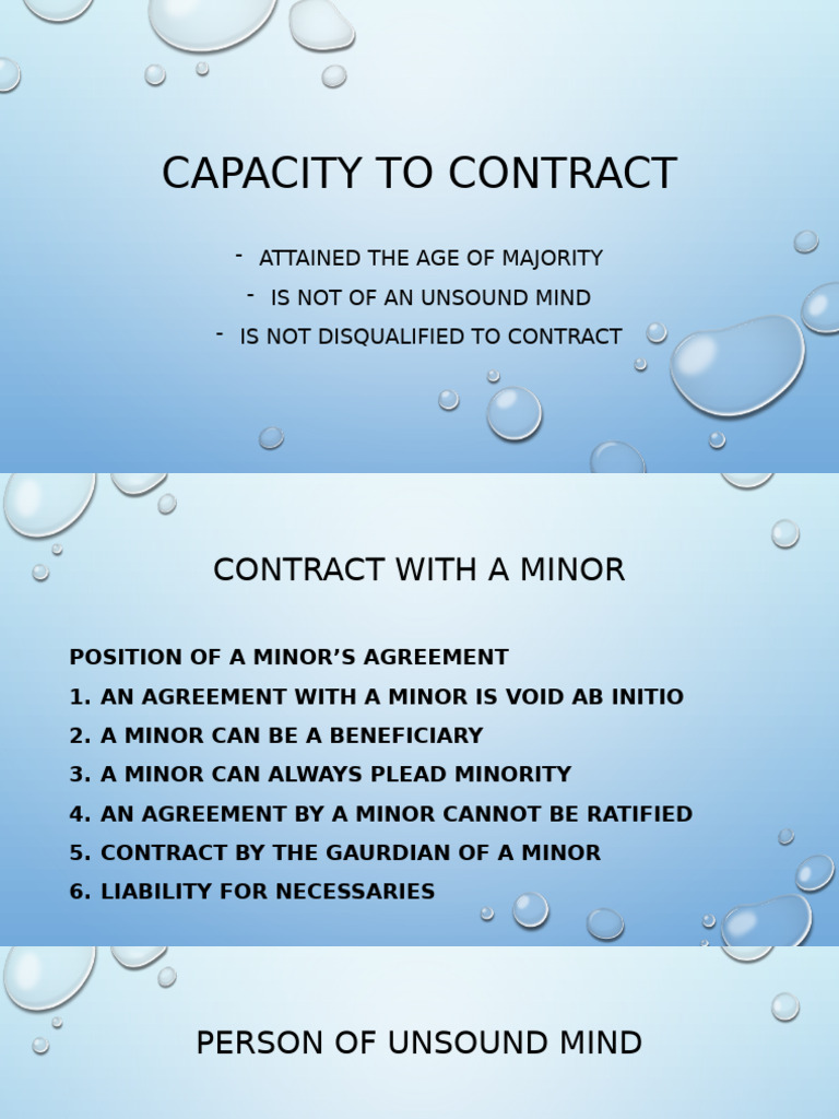 Understanding Contractual Capacity and Consent | PDF | Consideration ...