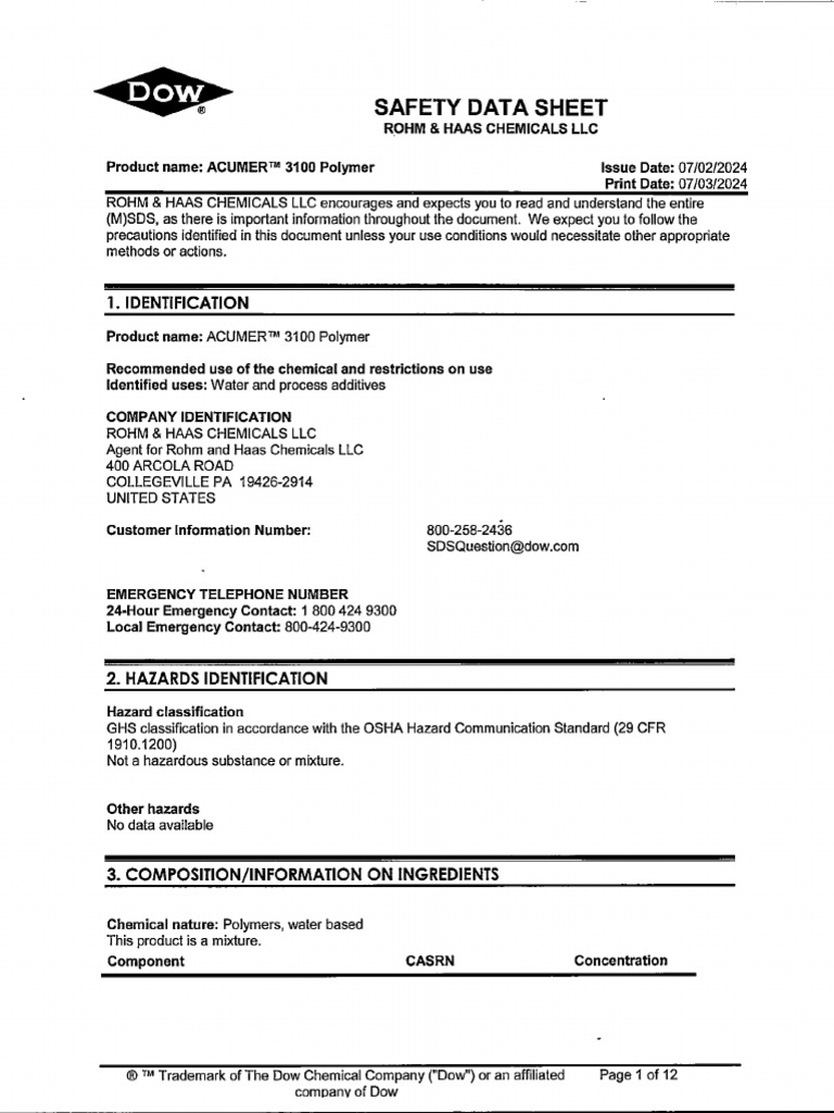 Acumer 3100 Dow issued 7.2.2024 | PDF