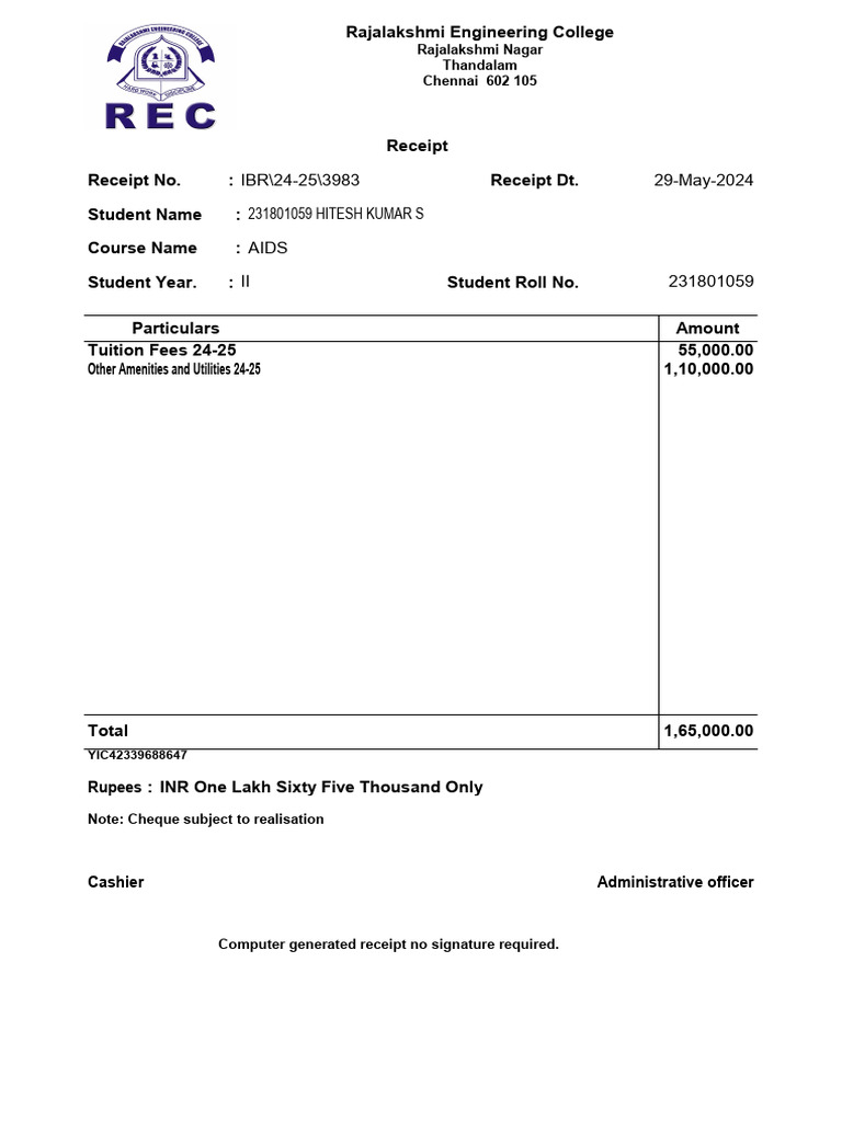 IBR/24-25/3983 29-May-2024 231801059 HITESH KUMAR S Aids II 231801059 | PDF