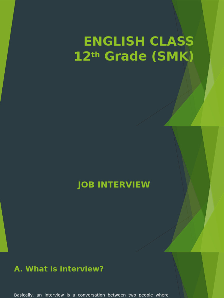 Job Interview 12 SMK Tamsis | PDF