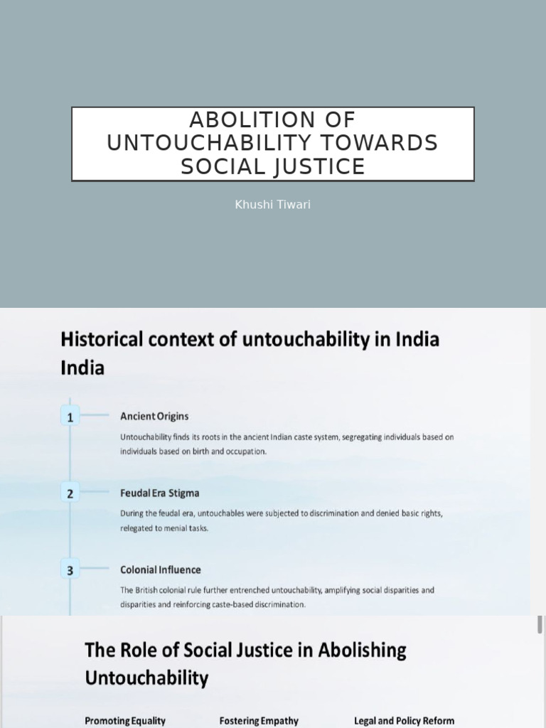 Abolition of Untouchability Towards Social Justice | PDF | Social ...