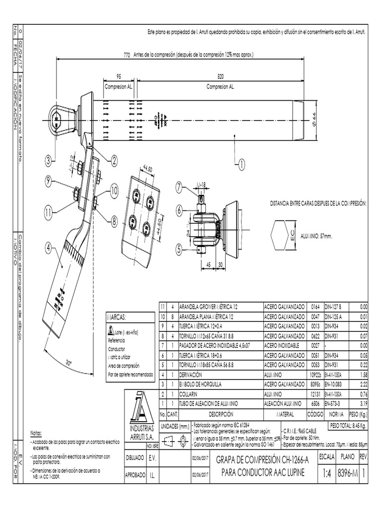 Conector Ponchable 2500KCMIL | PDF | Arandela (Hardware) | Tornillo