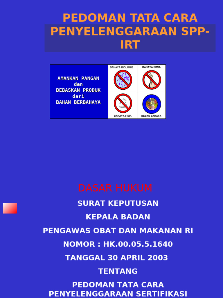 Pedoman Tatacara Penyelenggaraan Spp-Irt | PDF