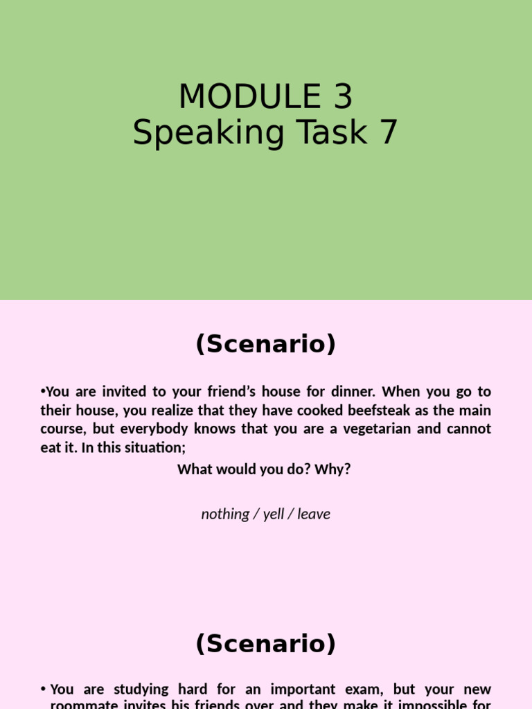 Module 3 Speaking Task 7 | PDF