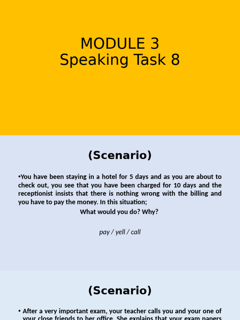 Module 3 Speaking Task 8 | PDF