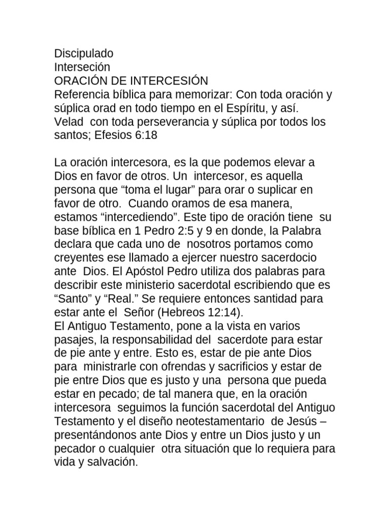 Guía de Oración Intercesora Cristiana | PDF | Intercesión | Oración