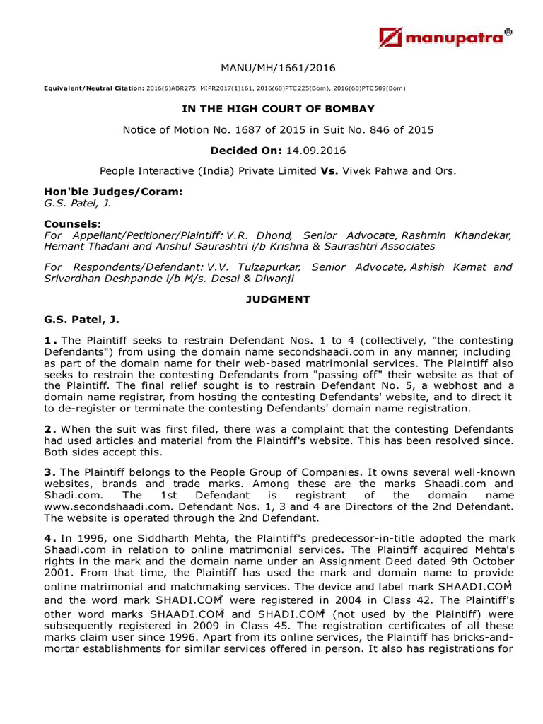 People Interactive India Private Limited Vs Vivek ...