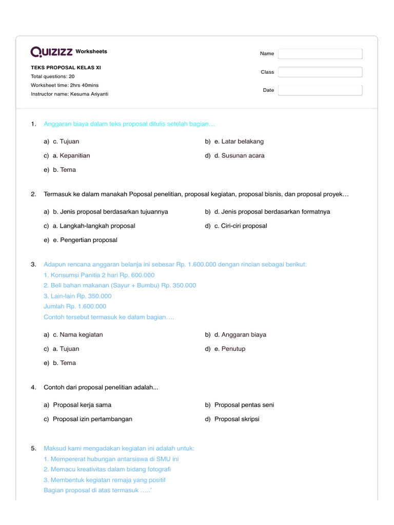 Teks Proposal Kelas Xi | PDF | Seni